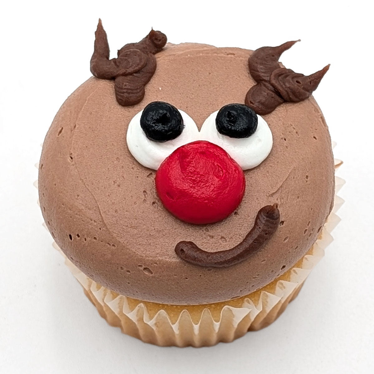 Medium Cupcake: Rudolph Face – Deerfields Bakery