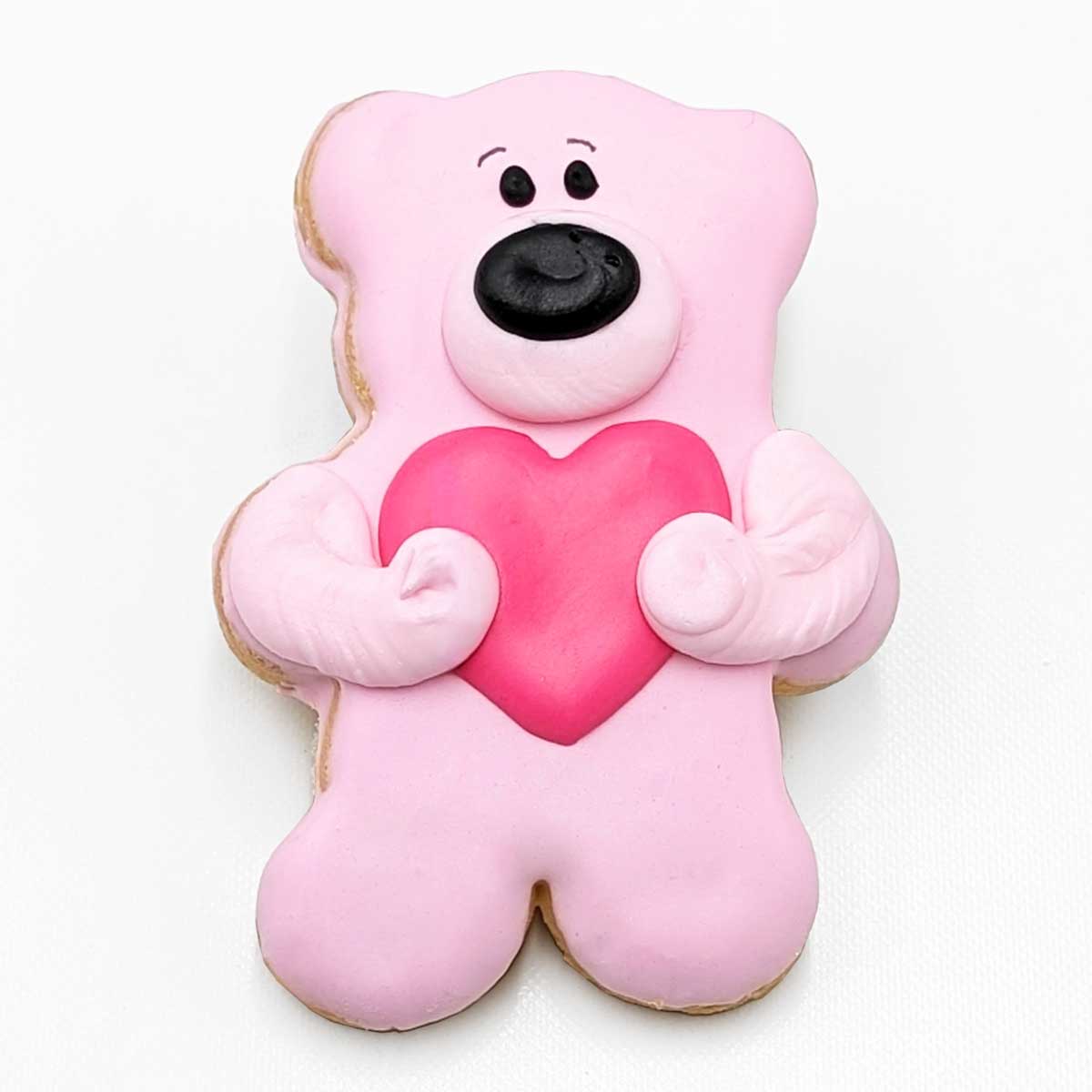 Pink Valentine Bear Cookie – Deerfields Bakery