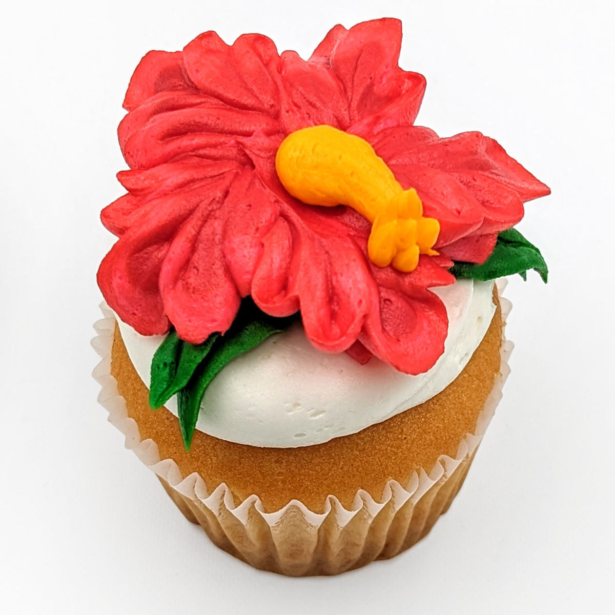 Hibiscus Medium Cupcake - Red – Deerfields Bakery