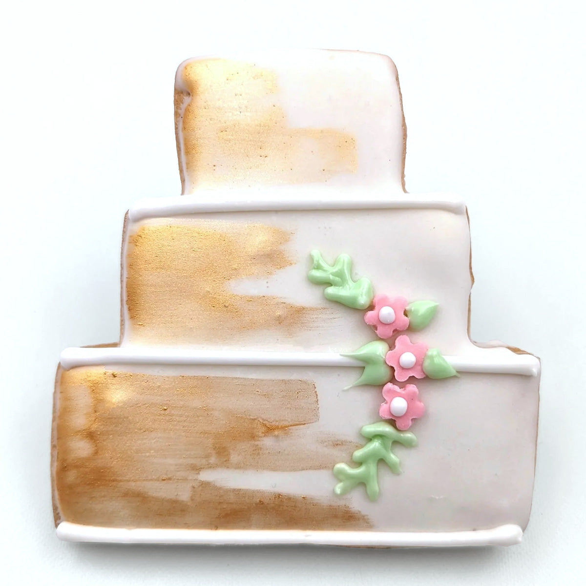 Wedding Cake Gold Detail Local Deerfield's Bakery Decorated Cookies – Deerfields Bakery