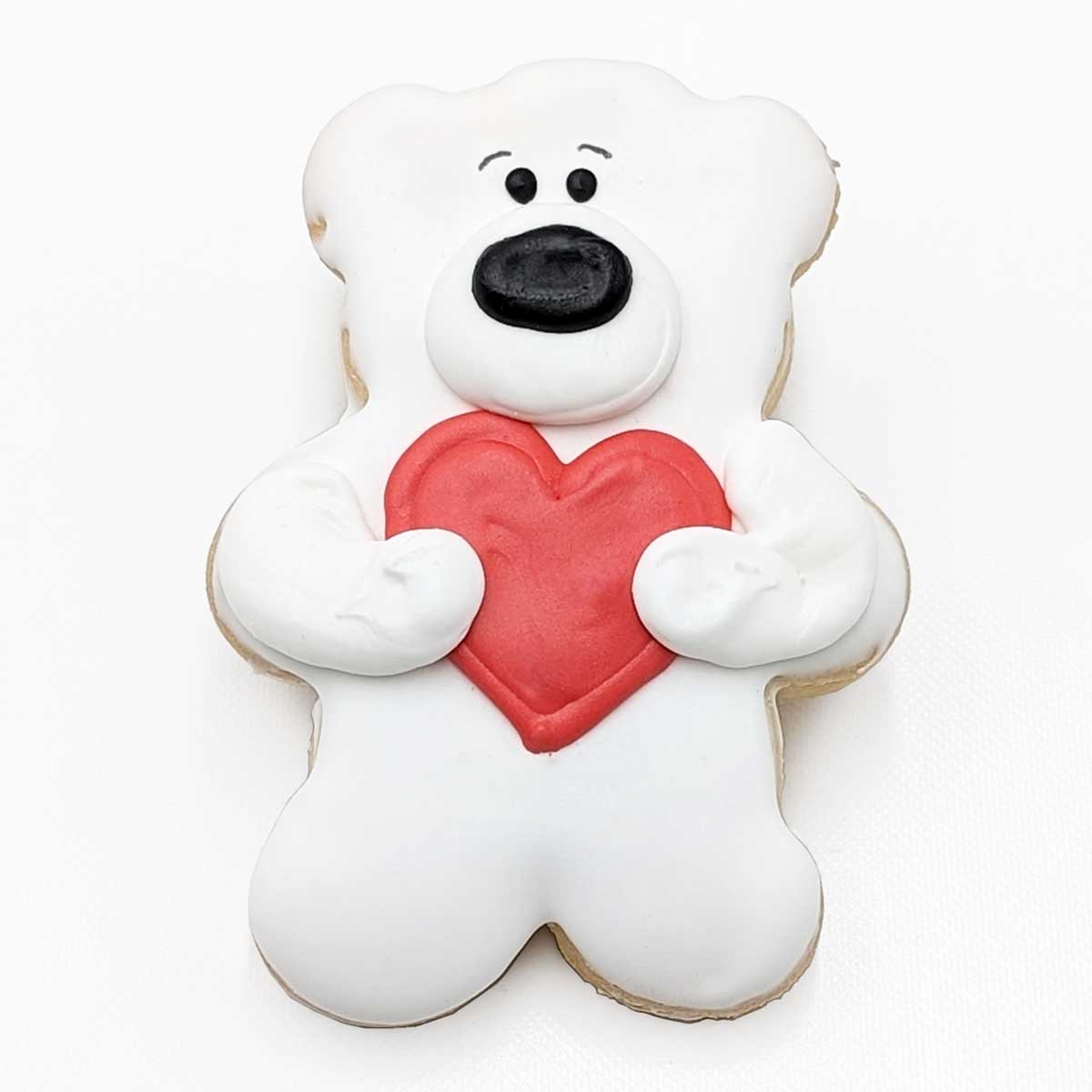 White Valentine Bear Cookie – Deerfields Bakery
