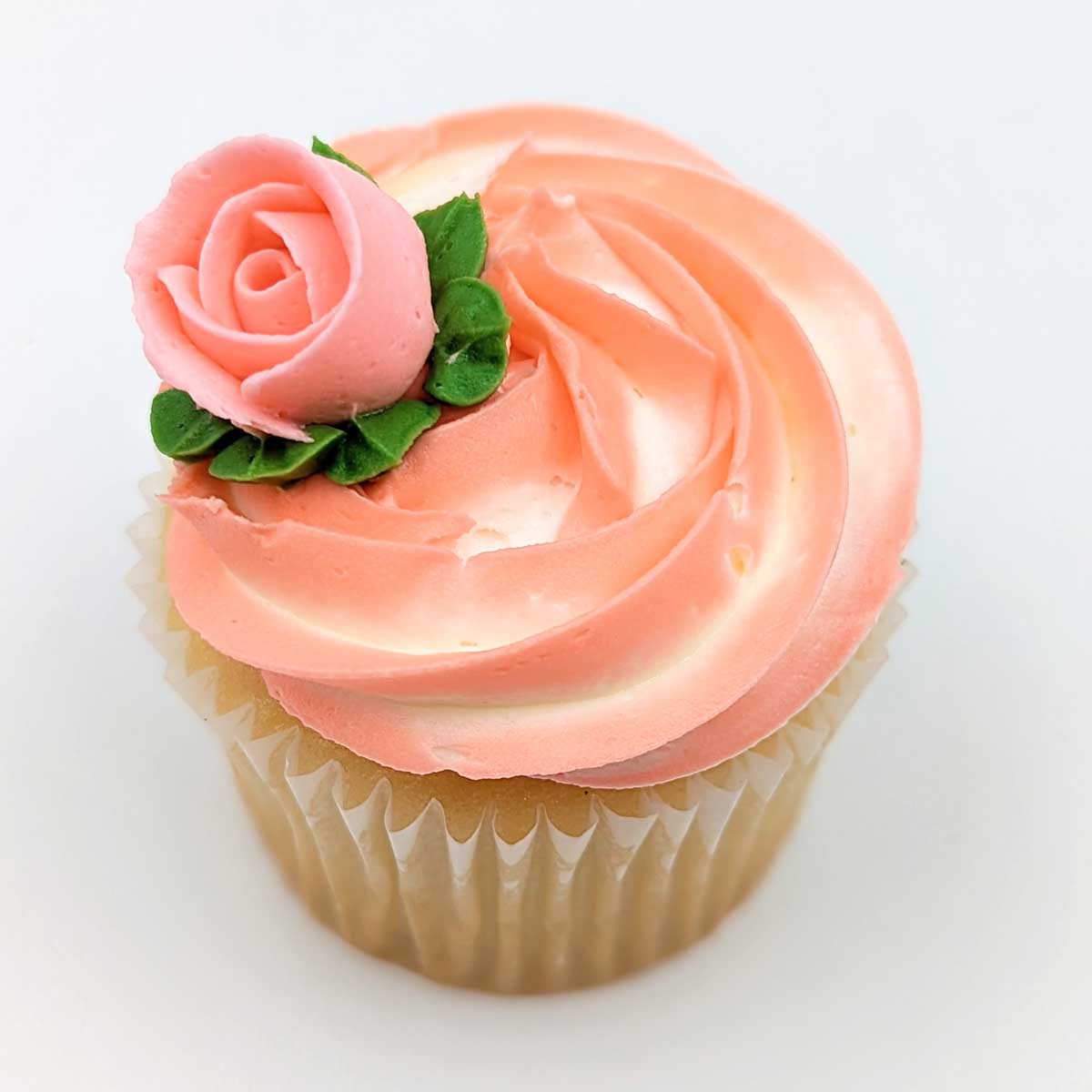 Coral Flower Medium Cupcake – Deerfields Bakery