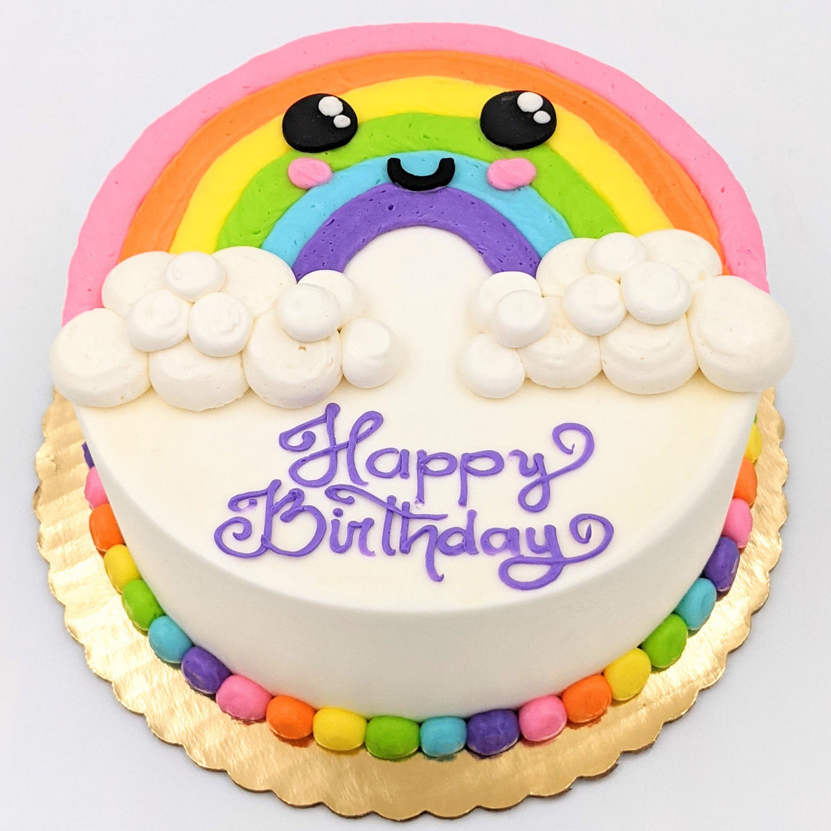 Smiley Rainbow Cake – Deerfields Bakery