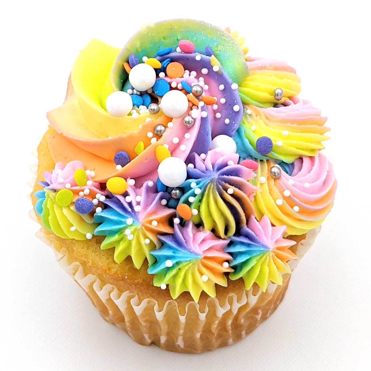Large Cupcake: Fancy Rainbow – Deerfields Bakery