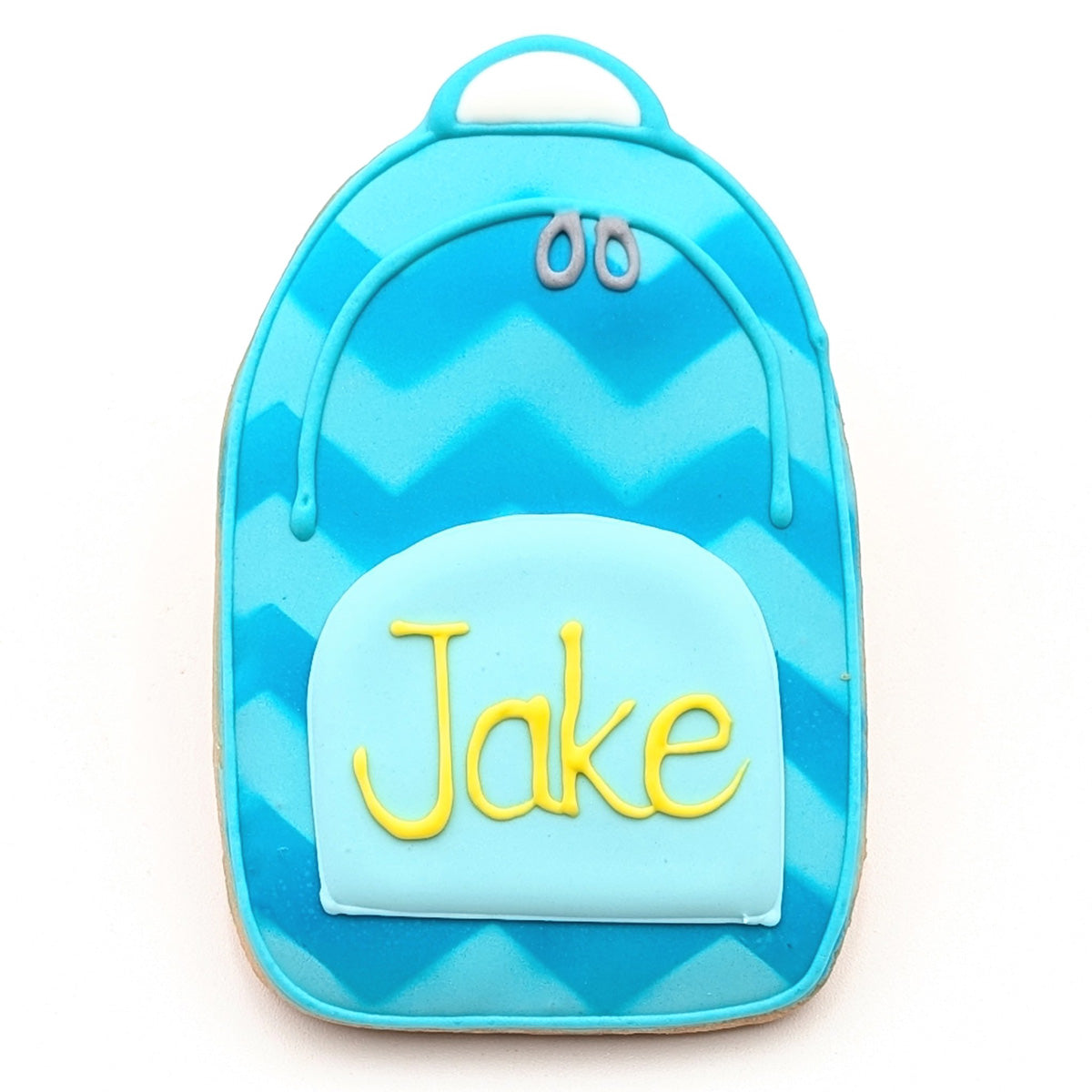 Blue Backpack with Chevrons Cookie – Deerfields Bakery