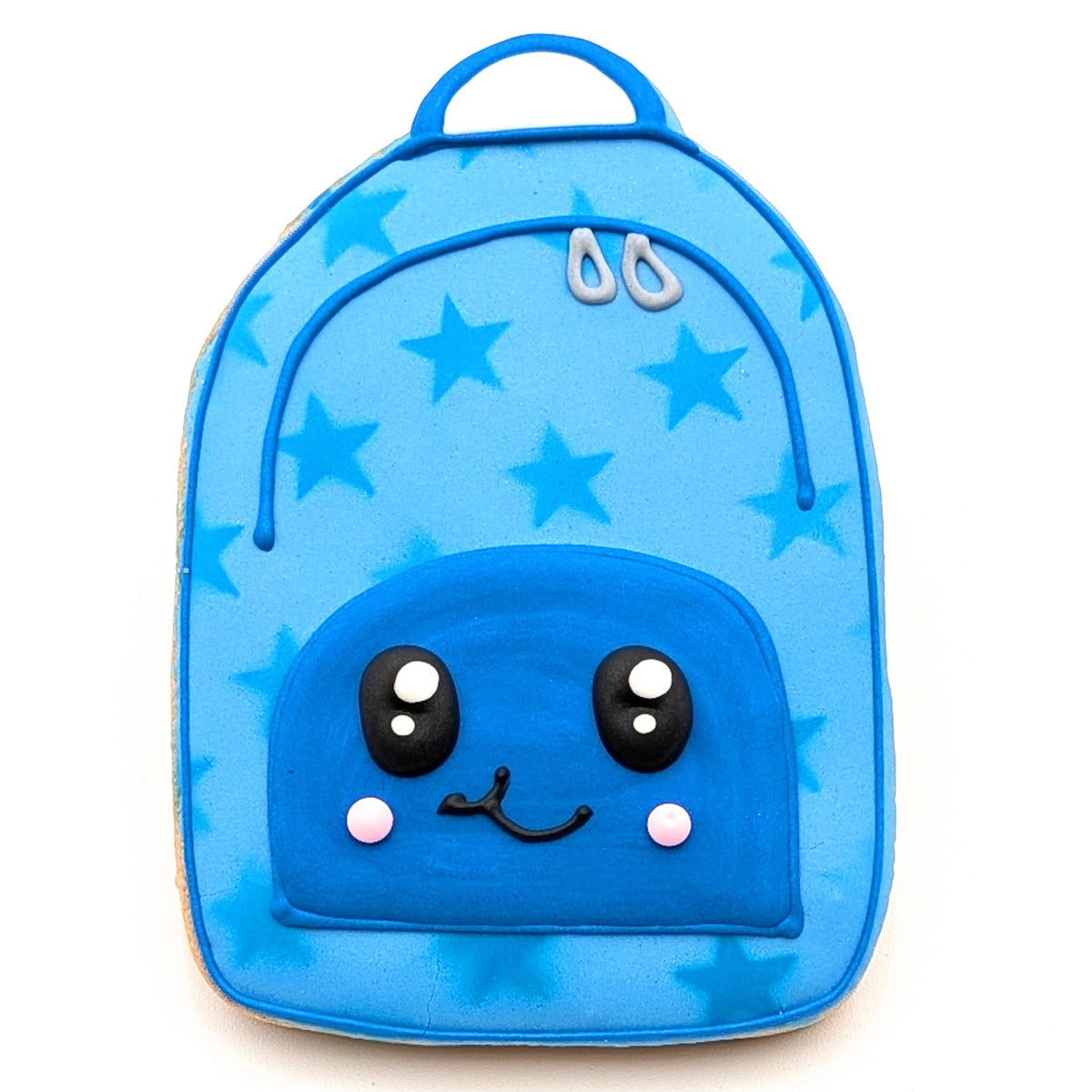 Cute Blue Backpack with Stars Cookie – Deerfields Bakery