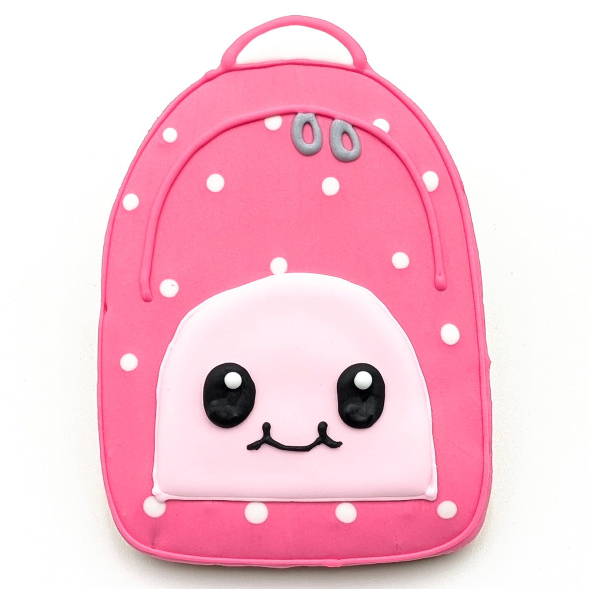 Cute Pink Backpack with Dots Cookie – Deerfields Bakery