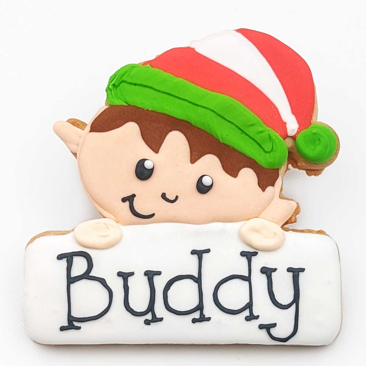 Elf with Sign Cookie – Deerfields Bakery