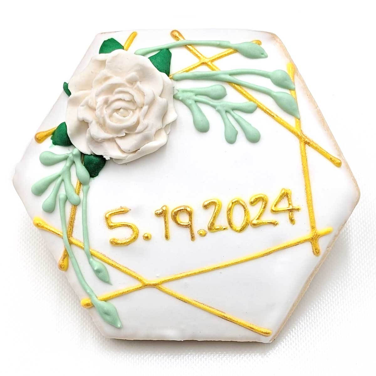Hexagon Save the Date Cookie – Deerfields Bakery