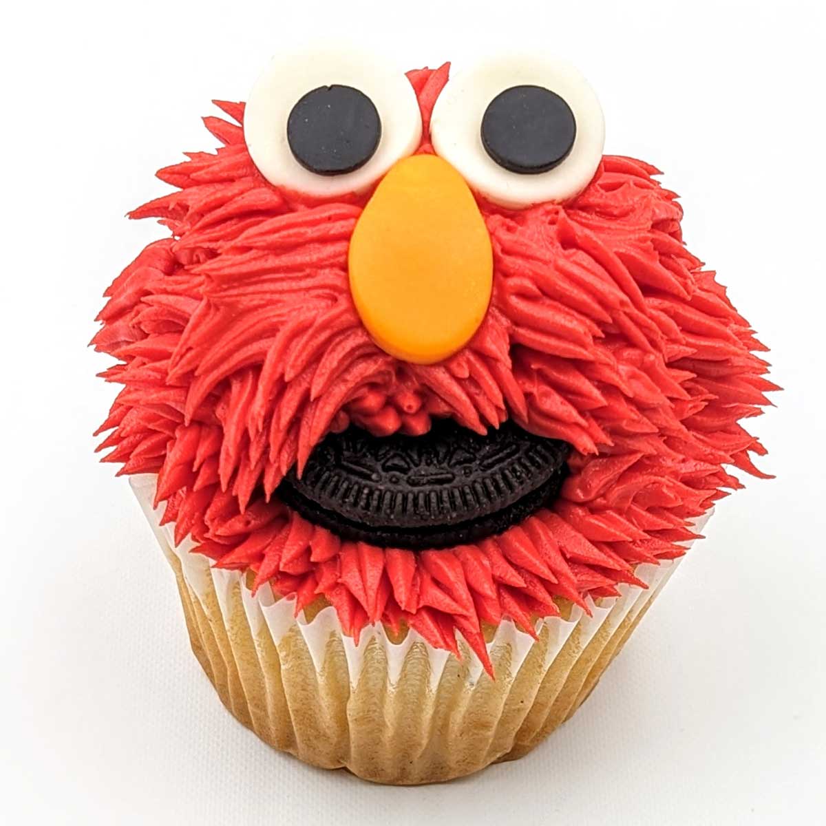 Large Cupcake: Elmo Face – Deerfields Bakery