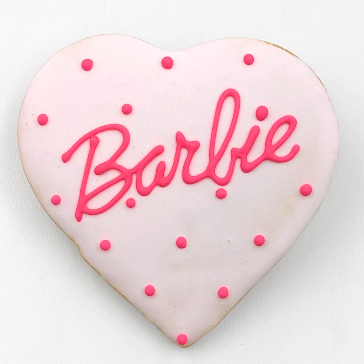 Pink Heart Barbie Word Cookie – Deerfields Bakery