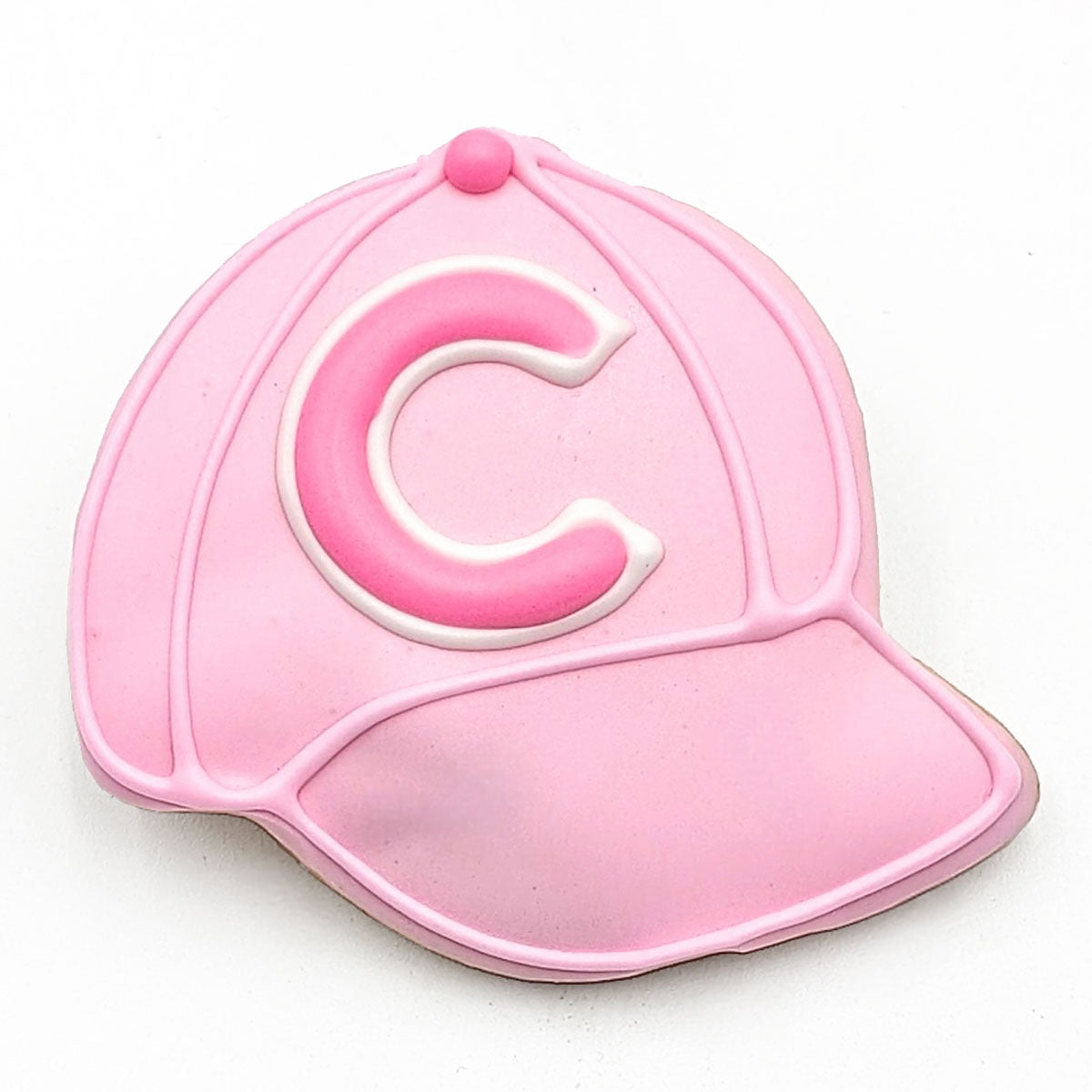 Baseball Cap Cookie - Pink Cubs – Deerfields Bakery