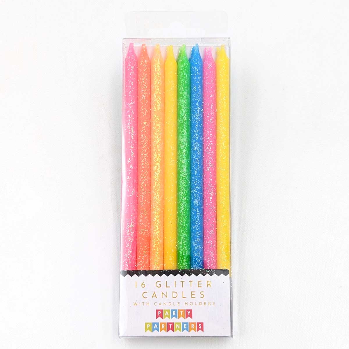 Candles: 16 Tall Glitter Neon – Deerfields Bakery