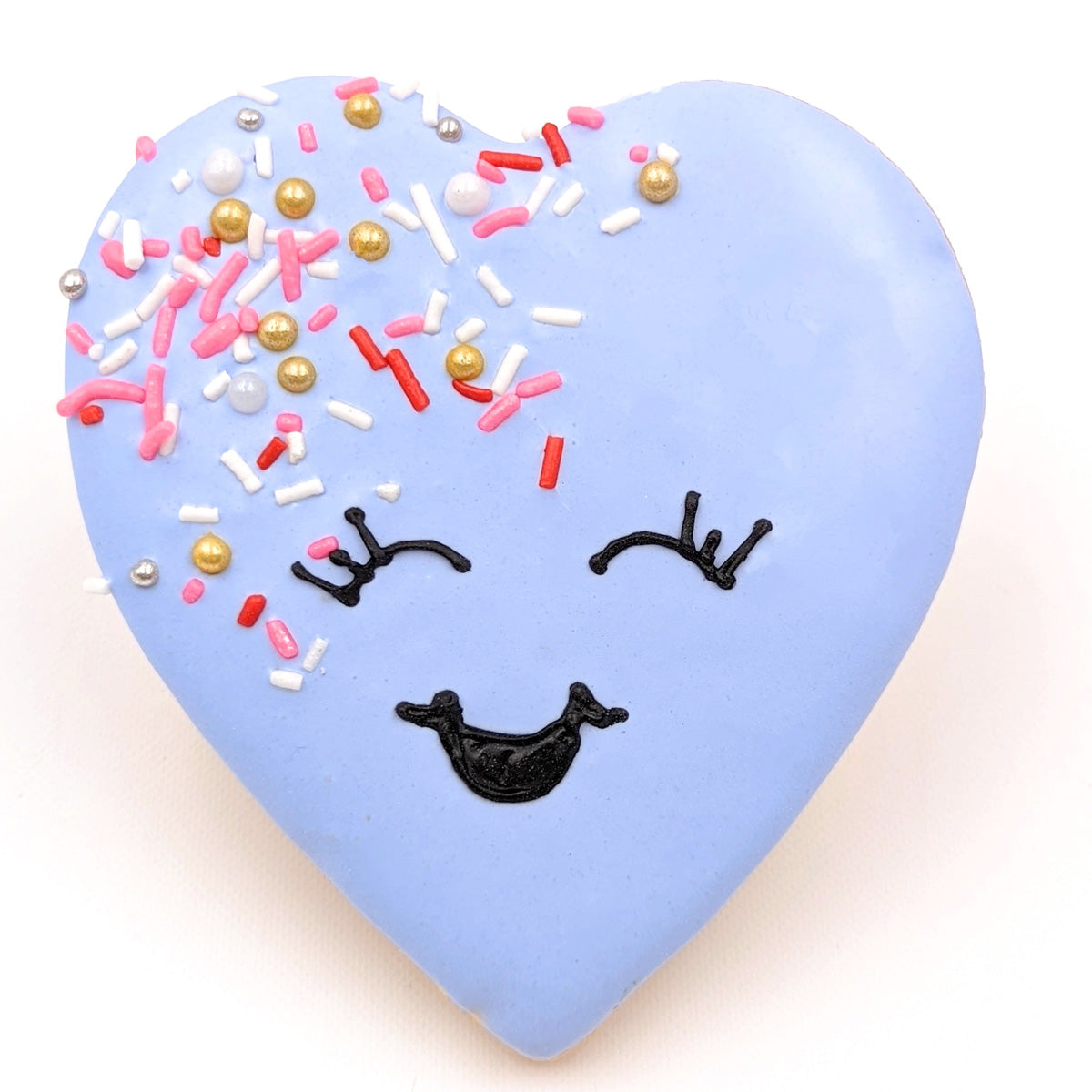 Cute Blue Heart Cookie – Deerfields Bakery