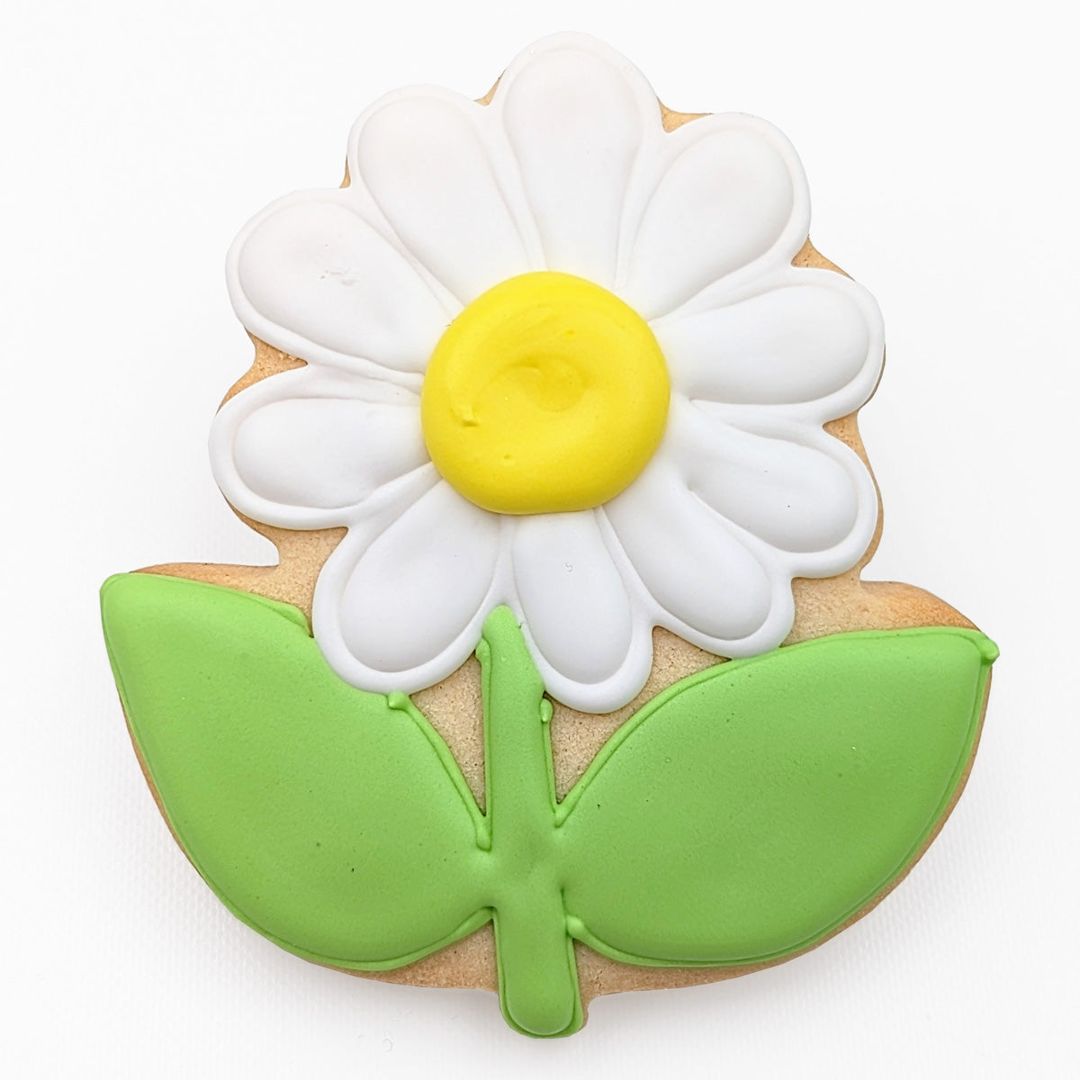 White Daisy with Leaves Cookie – Deerfields Bakery