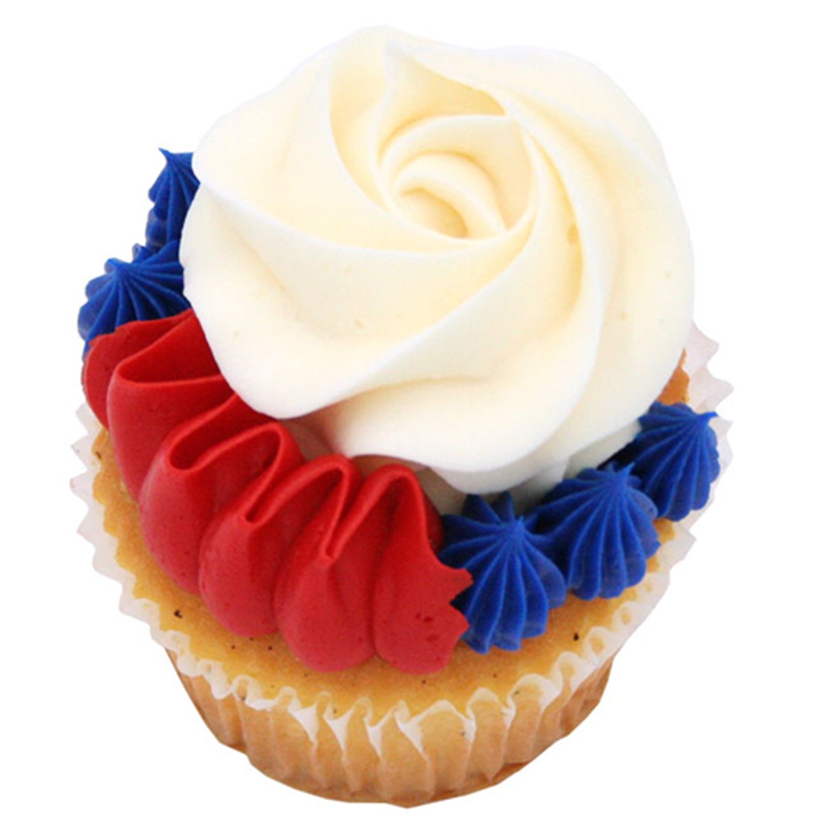 Large Patriotic Cupcake Local Deerfield's Bakery Patriotic Cupcakes Red White Blue – Deerfields ...