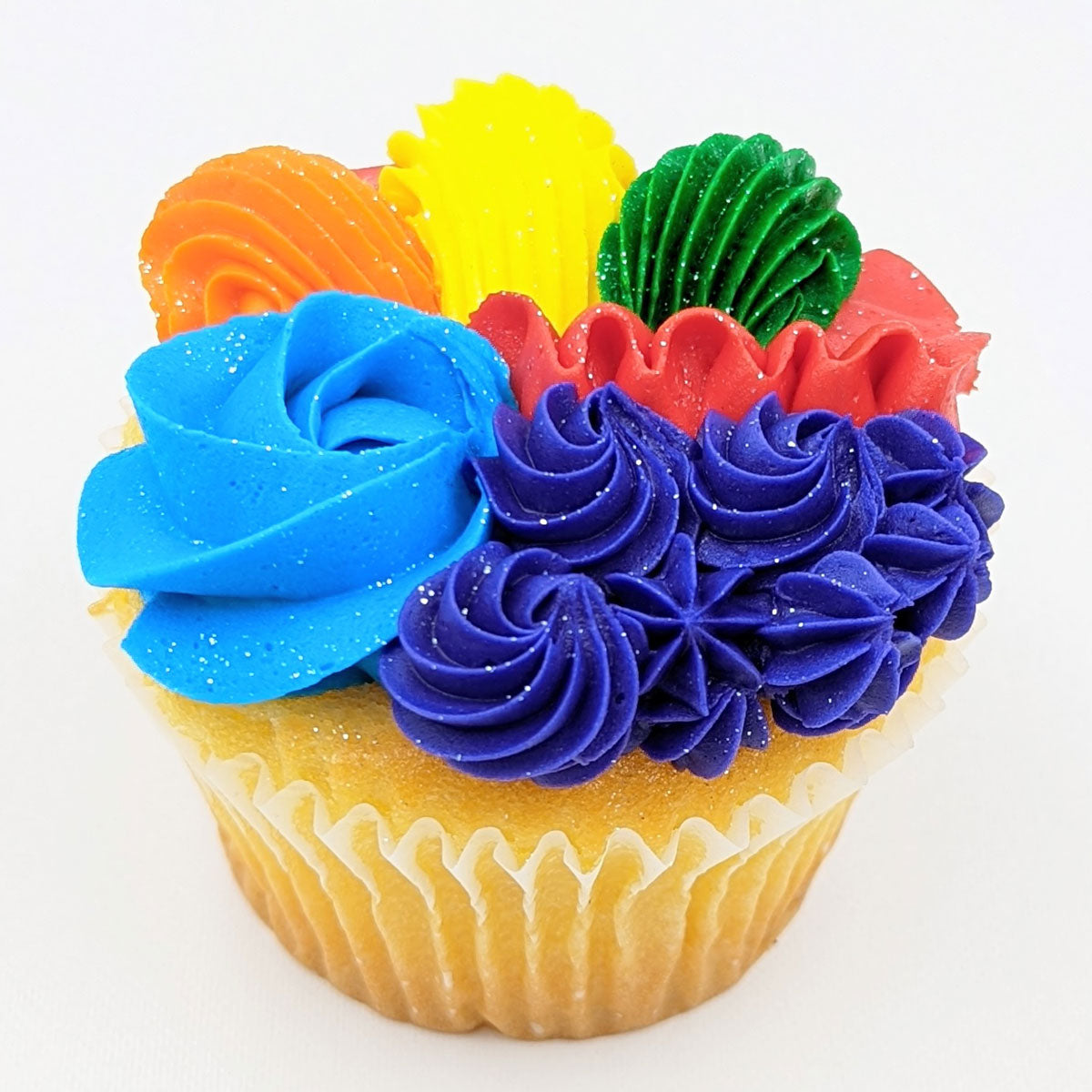 Large Cupcake: Solid Rainbow Colors – Deerfields Bakery