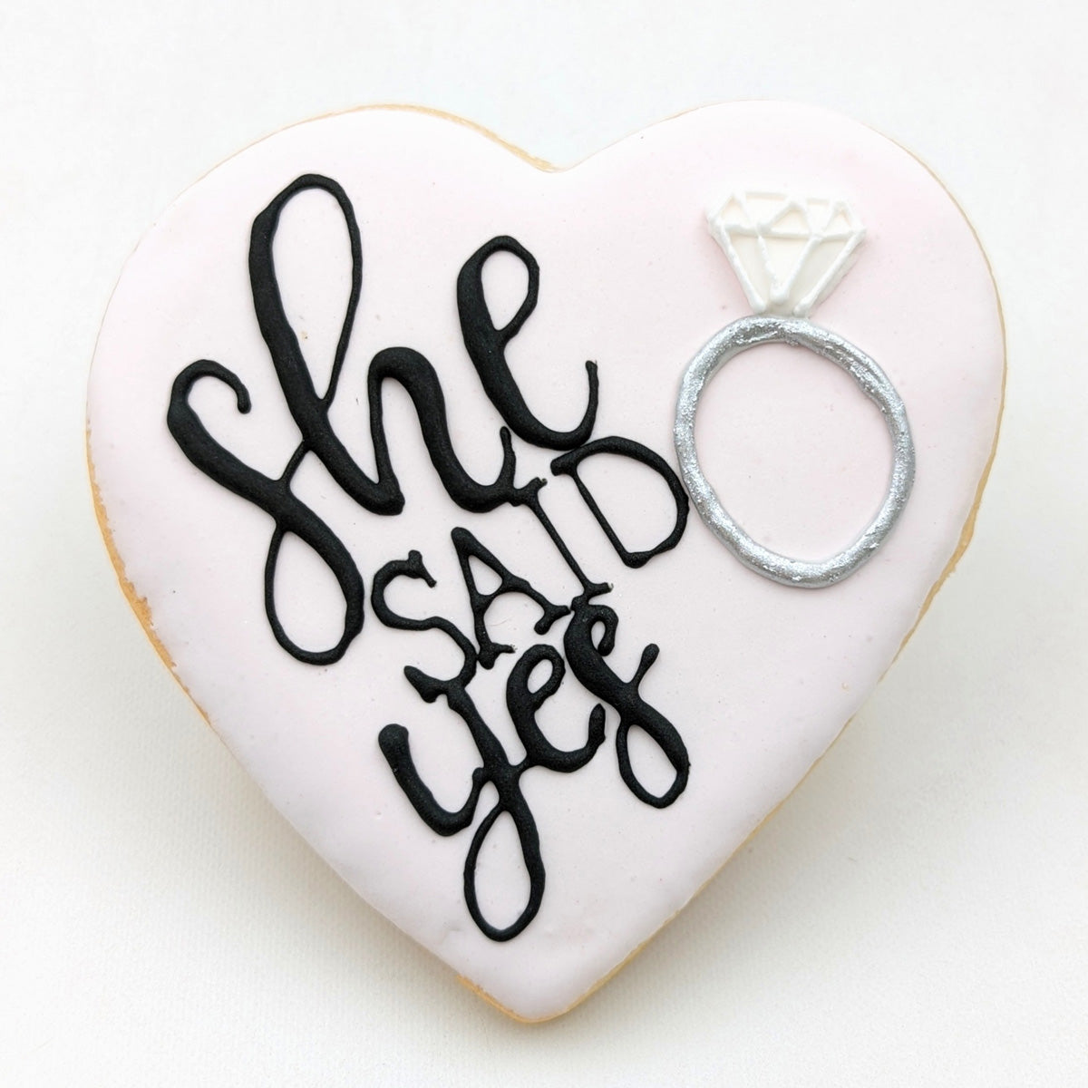 She Said Yes Heart Cookie – Deerfields Bakery