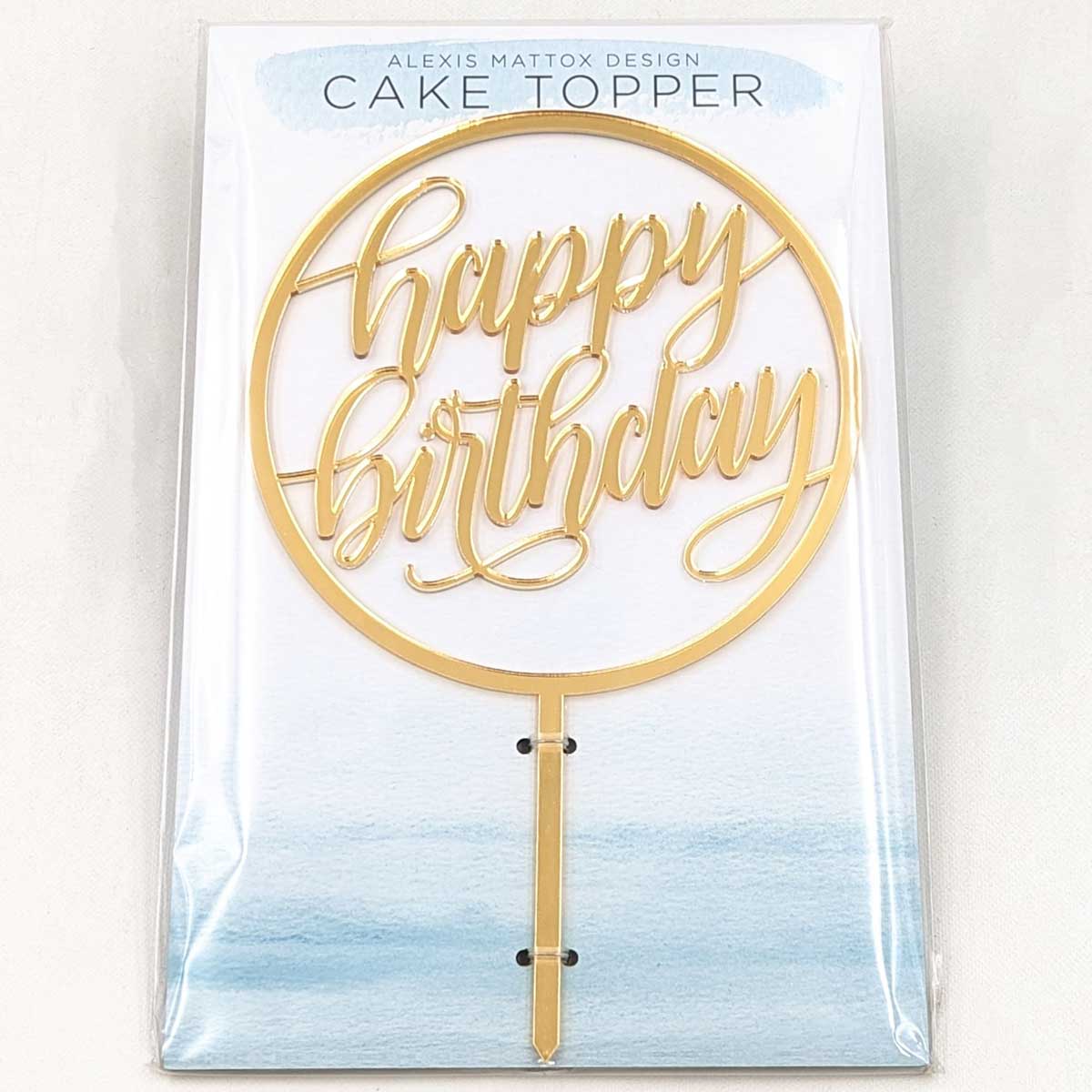 Topper - Mirror Gold Happy Birthday Circle – Deerfields Bakery